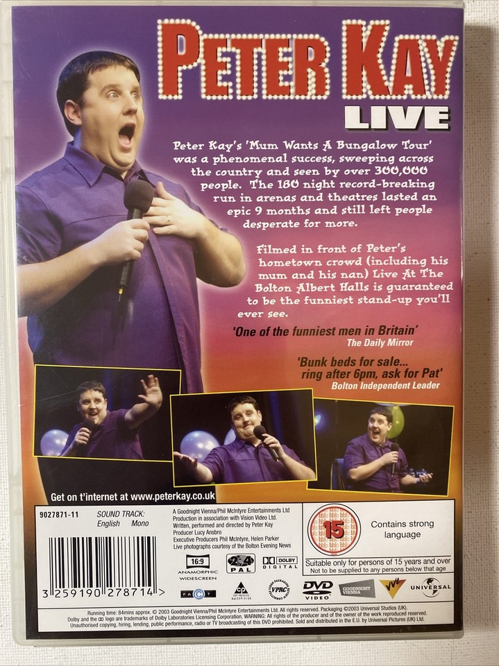 Peter Kay - Live At The Bolton Albert Halls - DVD - Free Ship | eBay