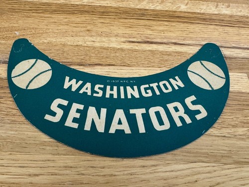 Washington Senators 1937 NPC Cardboard Visor Unused NM Condition | eBay
