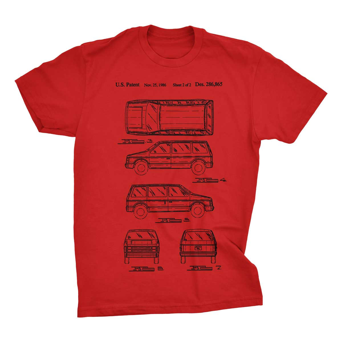 Minivan Patent T-Shirt Art Patent. Classic Car,Nostalgia.Premium 100% ...