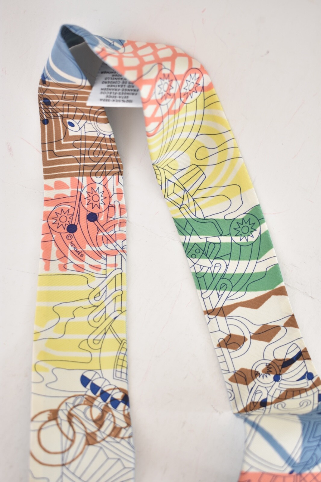 Hermes Au Bloc Fringe Blue White Leather Multi Fringed Handbag Bag ...