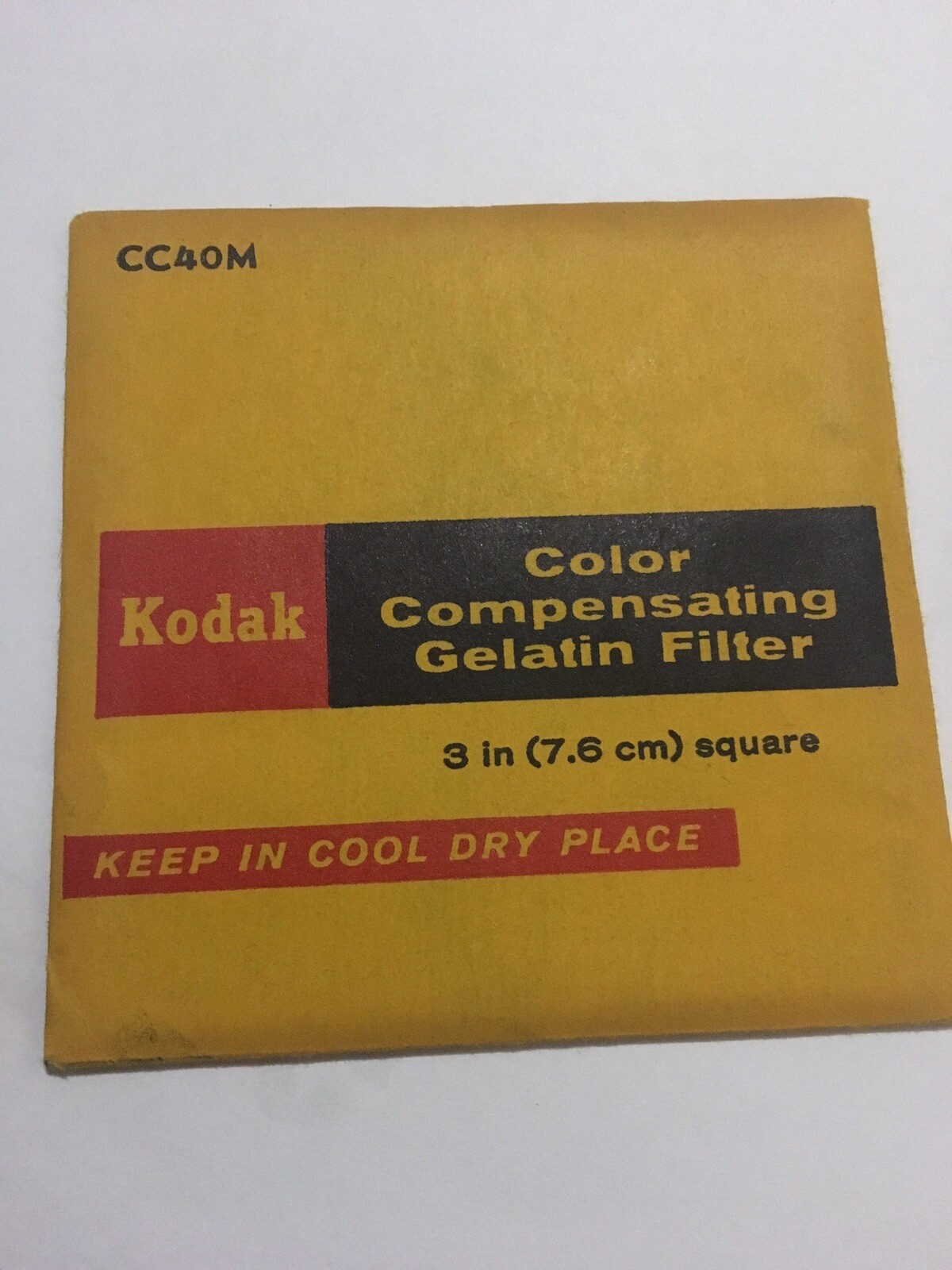 Kodak CC40M Color Compensating Filter, 75mm x 75mm, Gelatin Wratten ...
