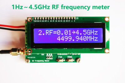 1Hz-4.5GHz HF RF Frequency Counter Meter Measures Pulse & Radio ...