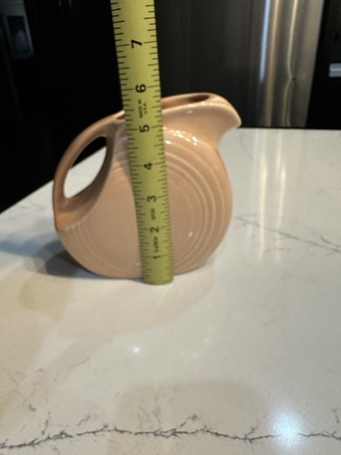 Fiestaware Small Juice Pitcher Vtg. Apricot or Peach Disk Pattern, 5 5/ ...