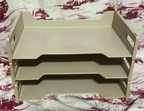 Vintage Eldon Office Products Stackable Desk Letter Paper Tray 3 Tier ...