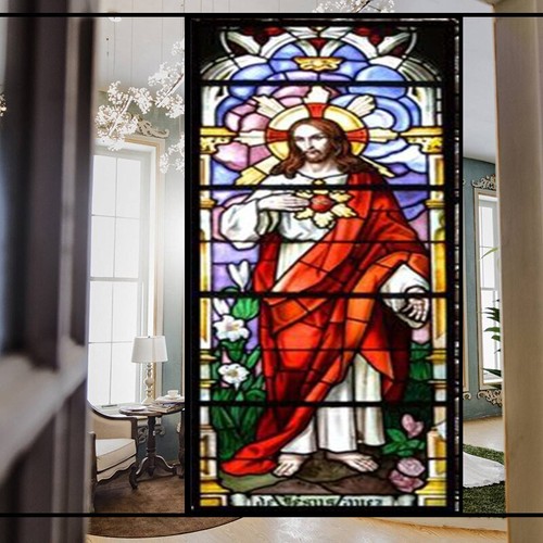 Retro Church Window Film Privacy Self-adhesive Glass Sticker Chapel ...