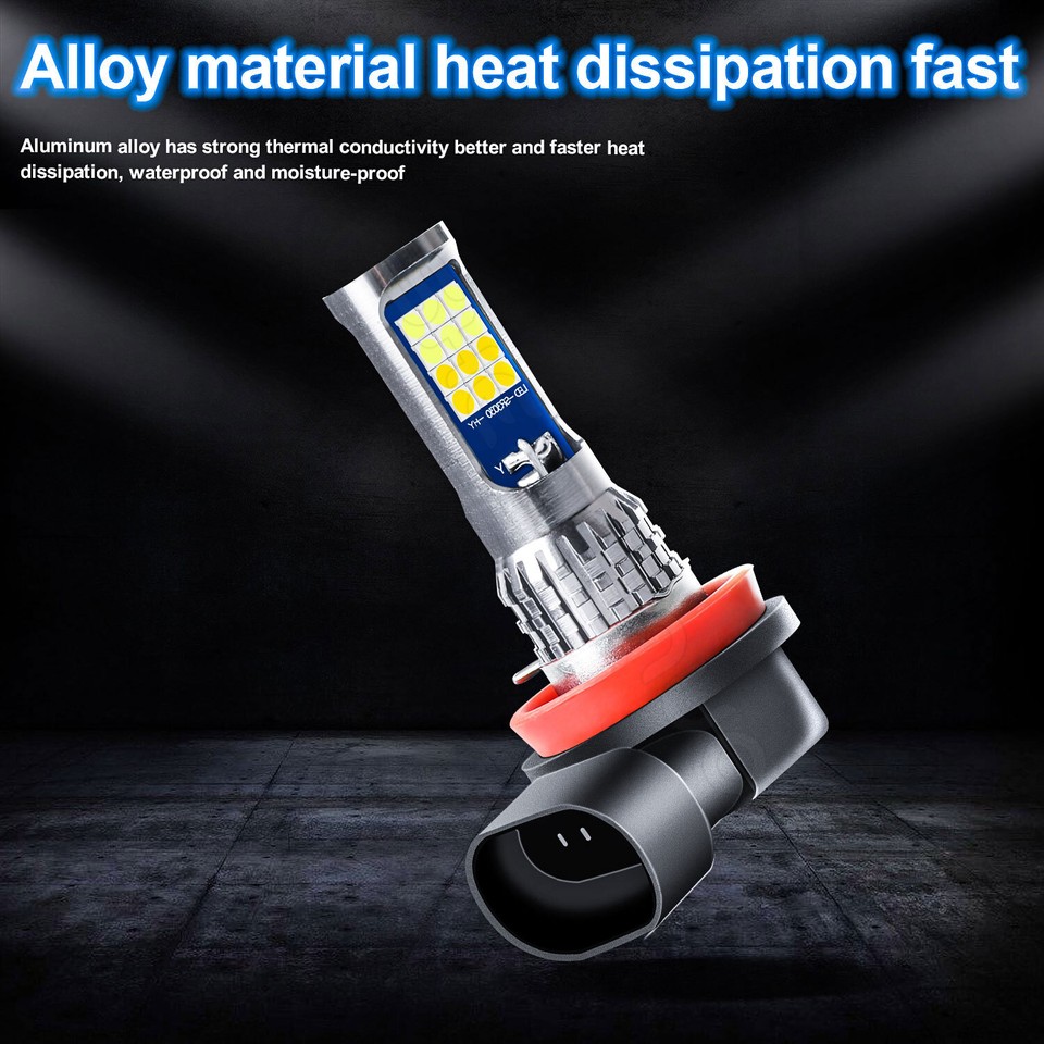 H11 H8 White Yellow LED Fog Light Bulbs Dual Color Switchback Bright ...
