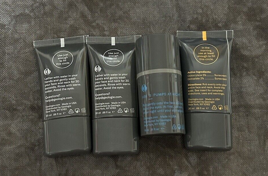 Geologie Skincare Kit - Face wash (x2), Morning cream & Night cream ...