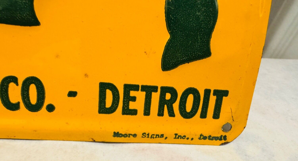 Early Rare Vintage Sta-bull fence co Detroit metal sign Maker Marked | eBay