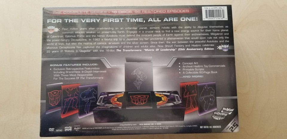 Transformers Complete DVD Set 25th Anniversary 16 Disc New and Sealed ...