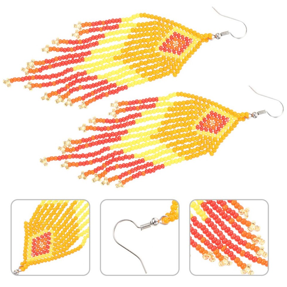 Boho Dangle Earrings Women Bohemian Beaded Statement Dangling for ...