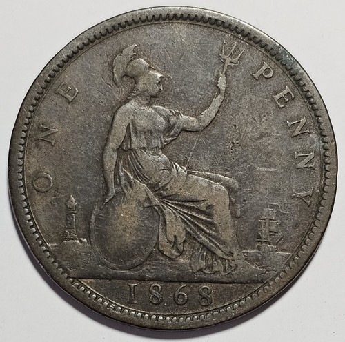 1868 Great Britain Coin One Penny Coin ~ Bronze (A118) | eBay