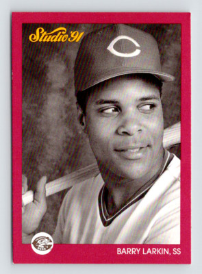 1991 Leaf Studio Card, #167 Barry Larkin HOF, Cincinnati Reds No. 11 ...