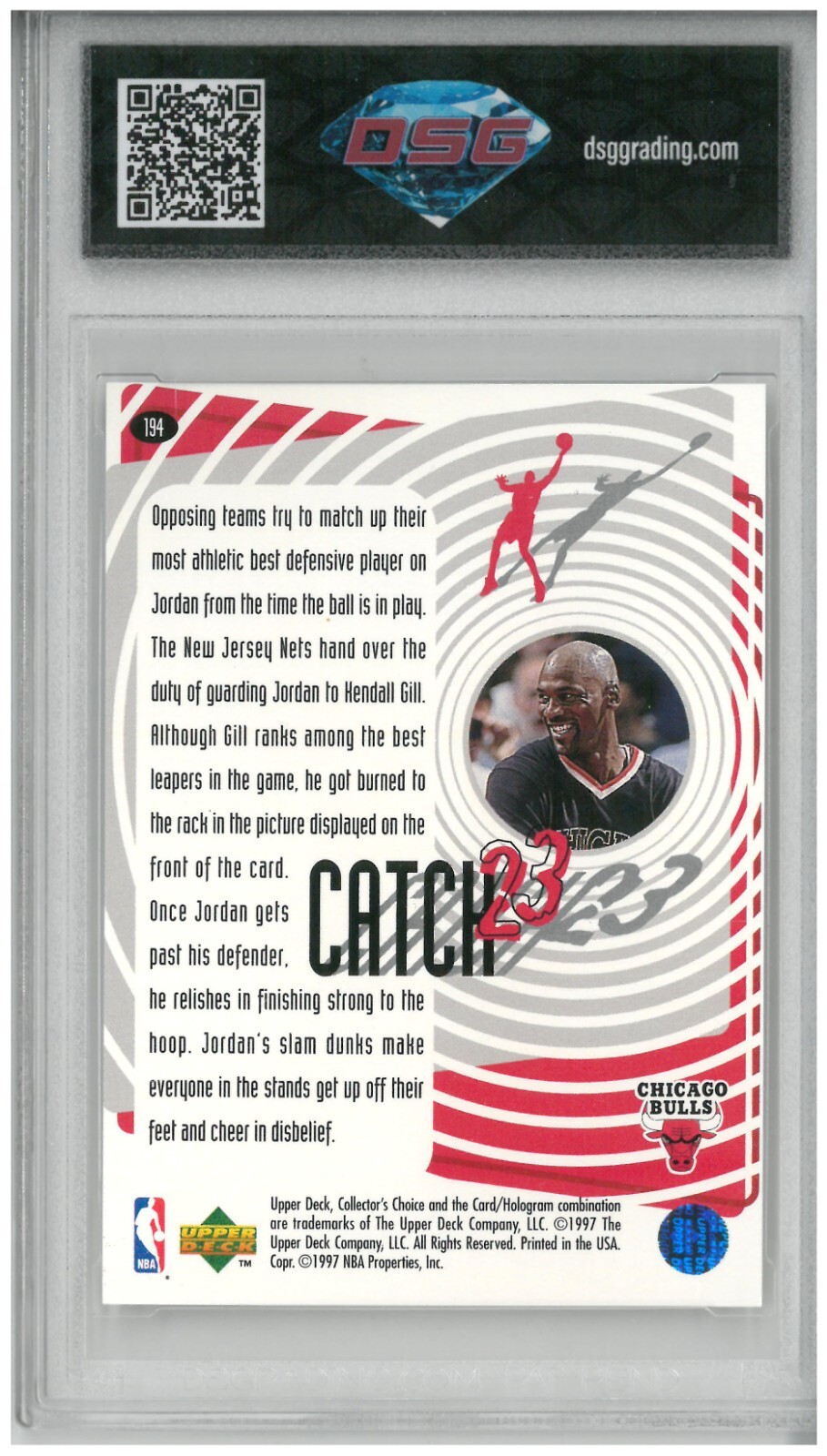 1997-98 Collector's Choice MICHAEL JORDAN #194 Catch 23 💎 DSG 10 Gem ...
