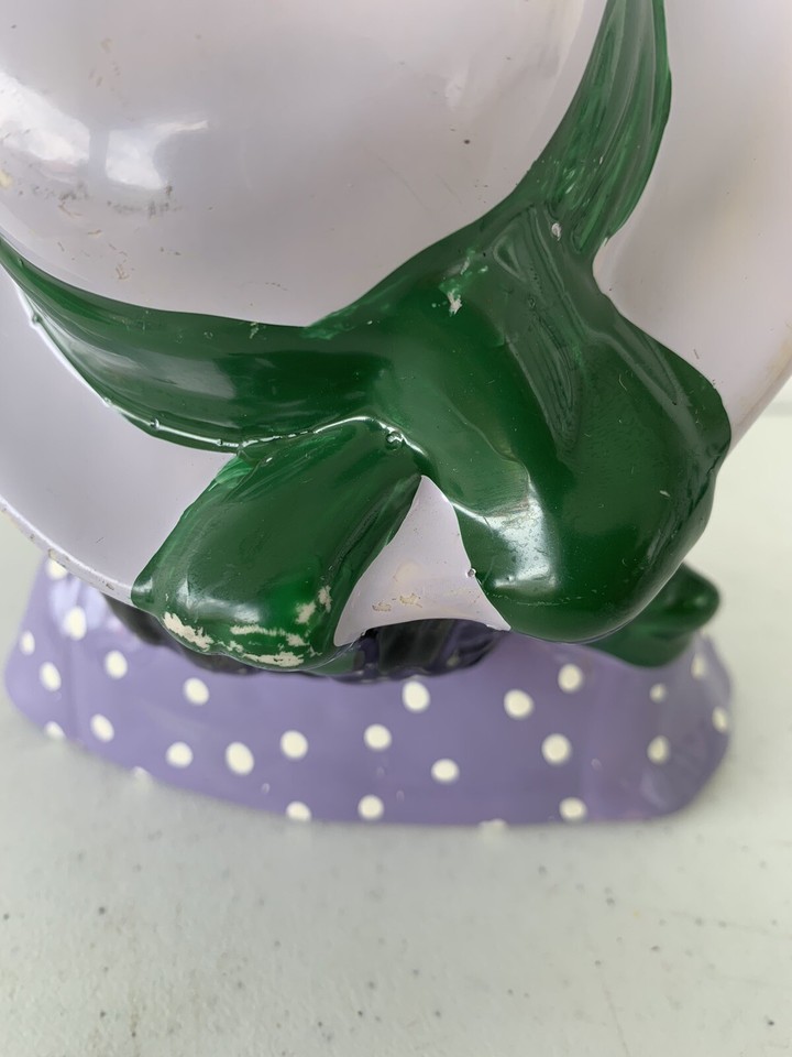 Vintage Styled Ceramic Lady Head Bust Figurine Purple And Green Hat | eBay