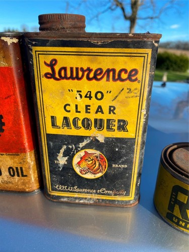 Vtg Lawrence "540" Clear Lacquer Tiger Logo Paint tin Can Pgh Auto ...