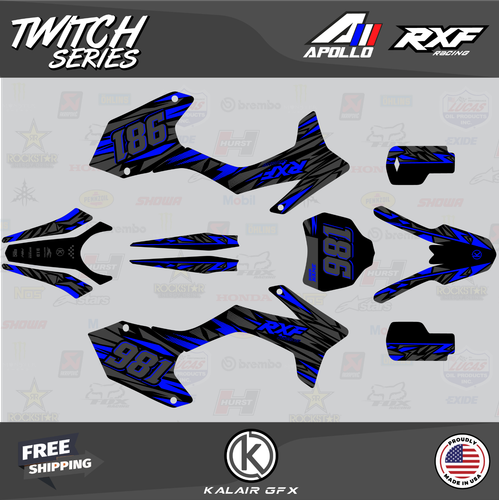 Graphics Kit for Apollo RXF Freeride 150 190 Twitch Series - Blue | eBay