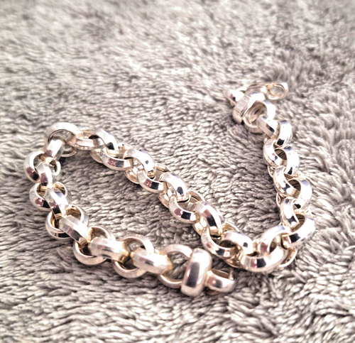 Vintage Sterling Silver Rolo Milor Italy Heavy Chain Bracelet 7.5 ...