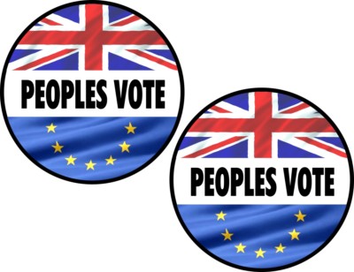 New 2pcs Brexit PEOPLES VOTE Protest Slogan Union Jack & EU Flag car ...