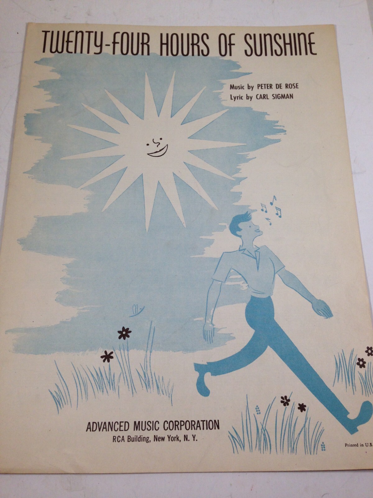 Vintage Sheet Music Twenty-Four Hours of Sunshine Peter DeRose Carl ...