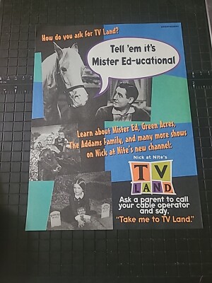 Nick At Nite TV Land Nickelodeon Print Ad 1997 8x11 Great To Frame ...