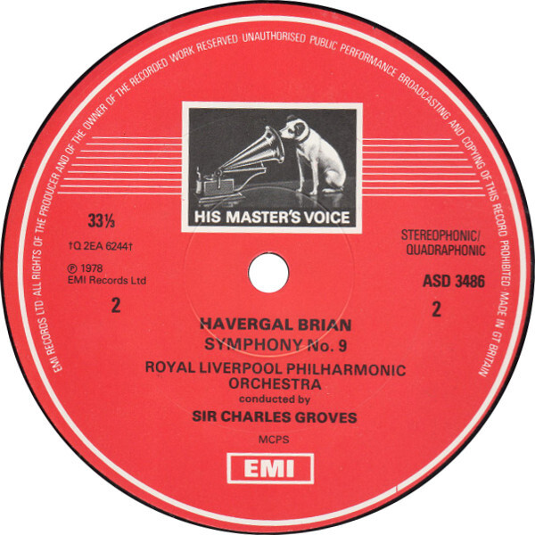 Havergal Brian / Sir Charles Groves / Royal Liverpool Philharmonic ...
