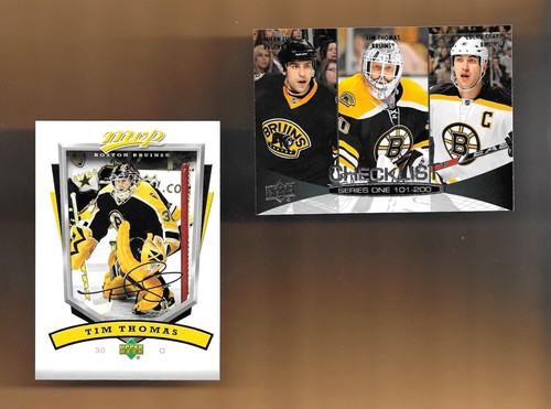 BOTH! TIM THOMAS-BOSTON BRUINS! UD CHECKLIST/MVP SILVER SCRIPT SHARP ...