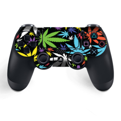 Skins Decal Wrap for PS4 / PS4 Pro Controller - Colorful Weed Leaves ...