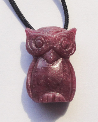 RED RUBY OWL CARVING FIGURINE PENDANT: HAND-CRAFTED IN NATURAL RUBY 4 ...
