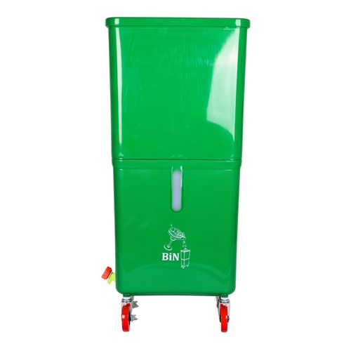 Green Drink Dump Bin w/ Wheels – Dual Compartment Liquid & Trash ...