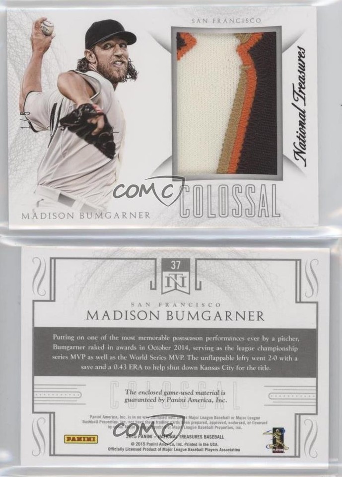 2015 National Treasures Colossal Team Logo Prime 1/5 Madison Bumgarner ...
