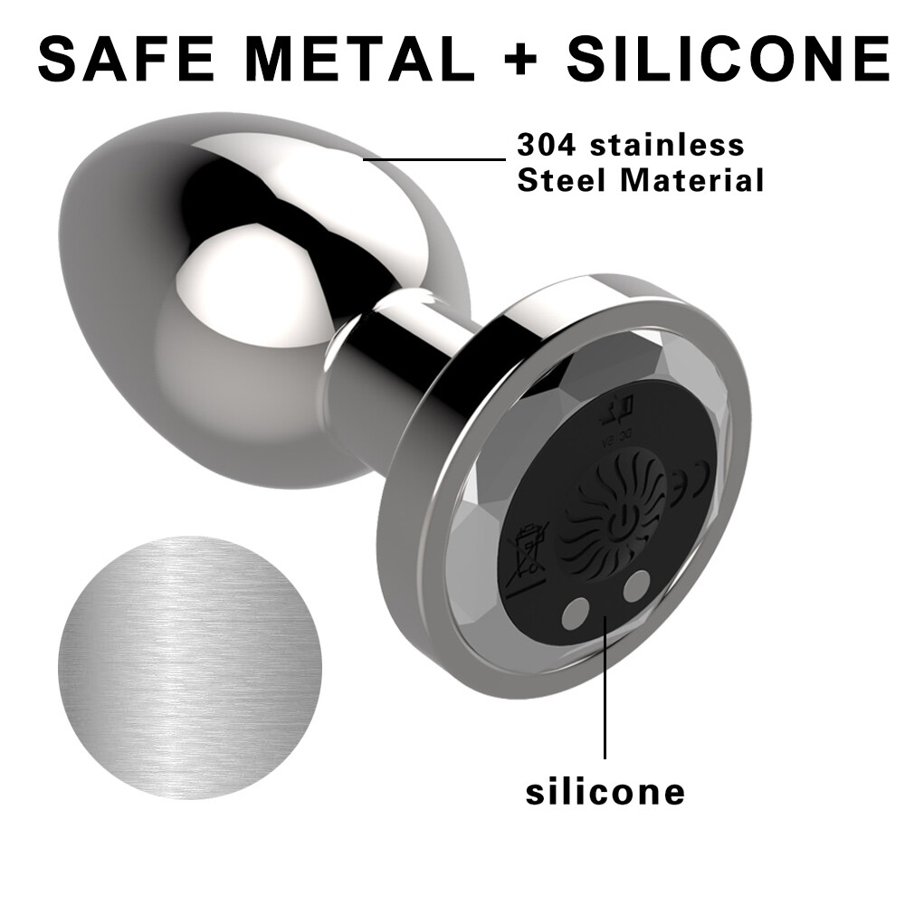 Metal Anal But Plug Vibrating Buttplug G-spot Massager Sex Toys for Men ...