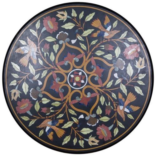24 " Rond Marbre Centre Table Top Pietra Dura Incrustation Handmade ...