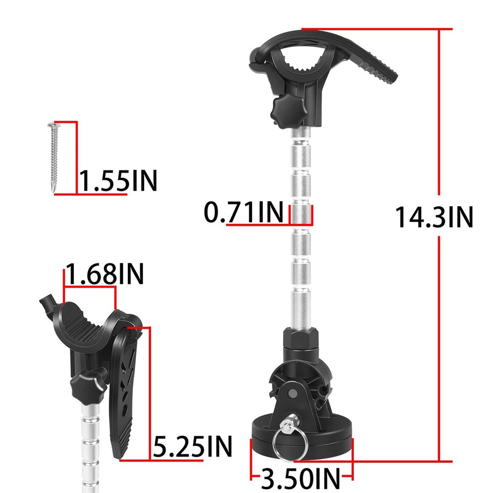 1862051 MKA-55 Trolling Motor Stabilizer Kit Bow Mount Support for Minn ...