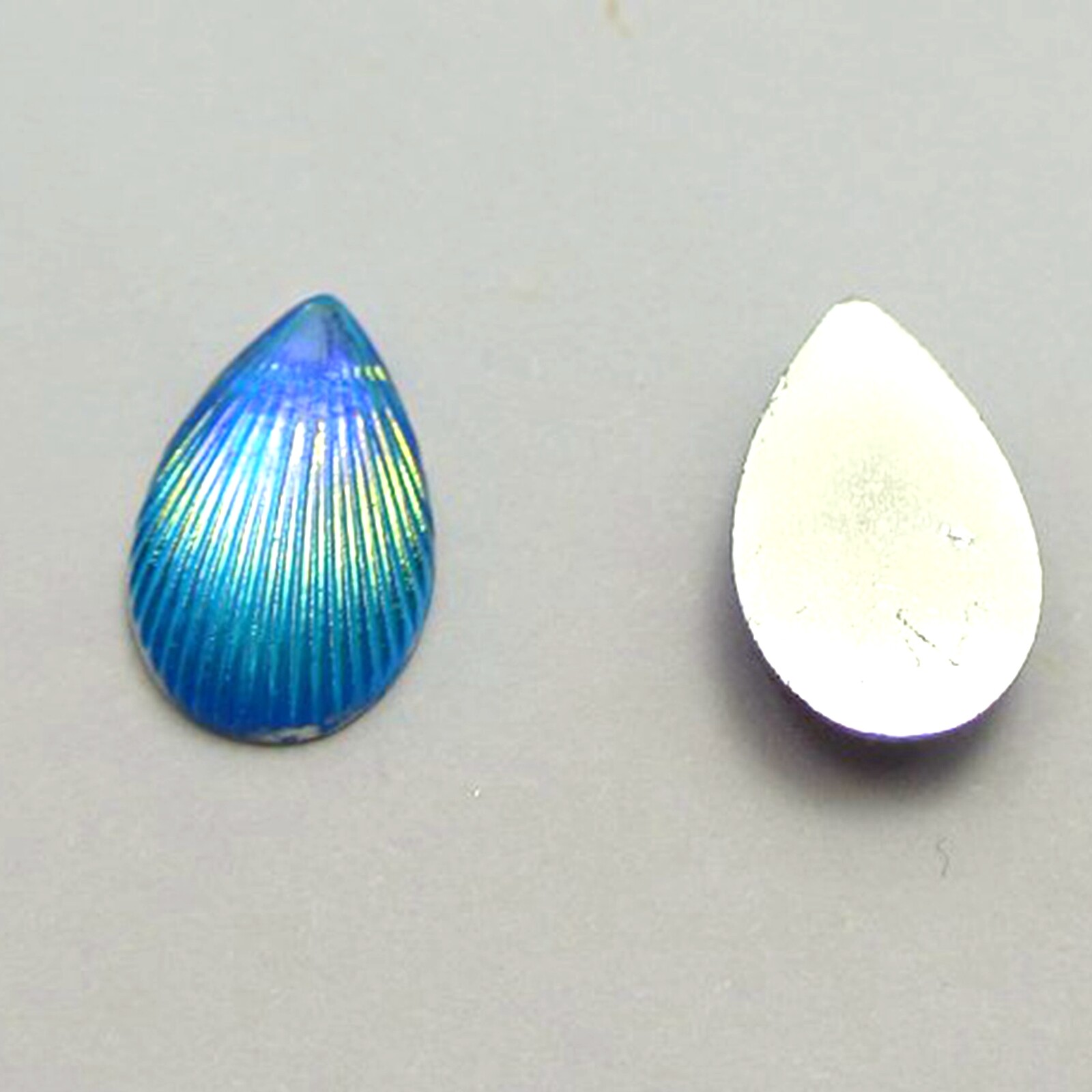 100 Mixed Color With AB Shell Acrylic Flatback Teardrop Cabochons ...