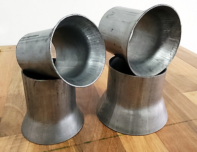 MILD STEEL Exhaust Cone, 2" to 3", 2.5", 57mm, Various sizes Tube Pipe ...