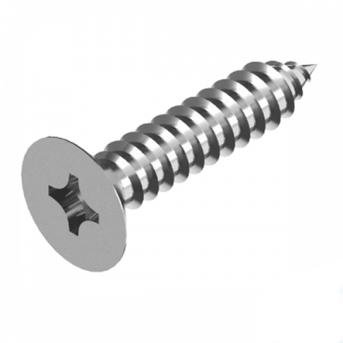 8G x 65 (2 1/2") 304 Stainless Steel Phillips Head Countersunk Self ...