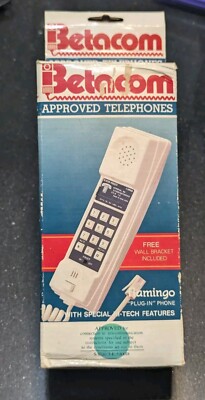 Vintage Retro White Betacom Flamingo FL1 TELEPHONE. UNUSED prop | eBay UK