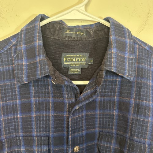 Pendleton Woolen Mills Thomas Kay Flannel Shirt Men’s Medium Blue Plaid Button | eBay