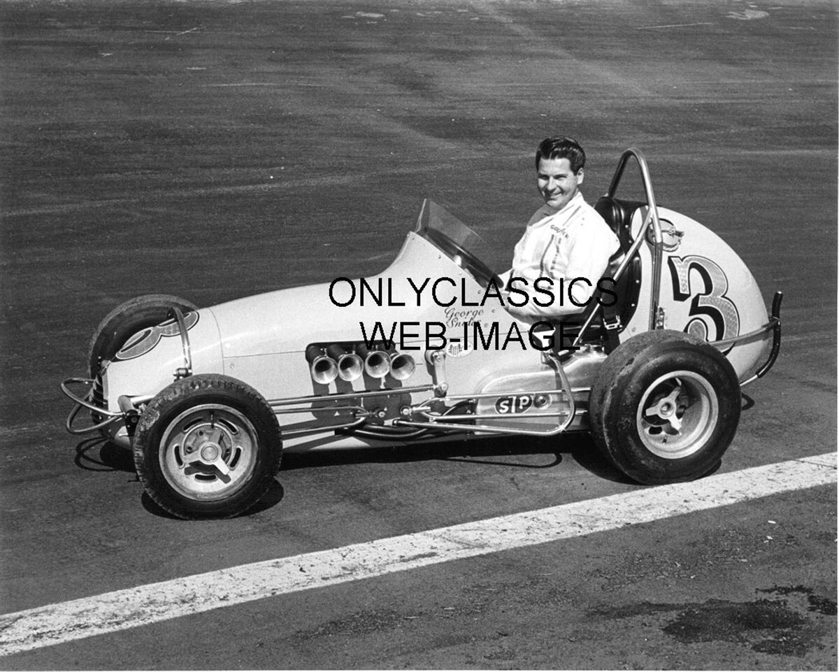 GEORGE SNIDER SMILES OFFENHAUSER MIDGET SPRINT CAR RACER AUTO RACING ...