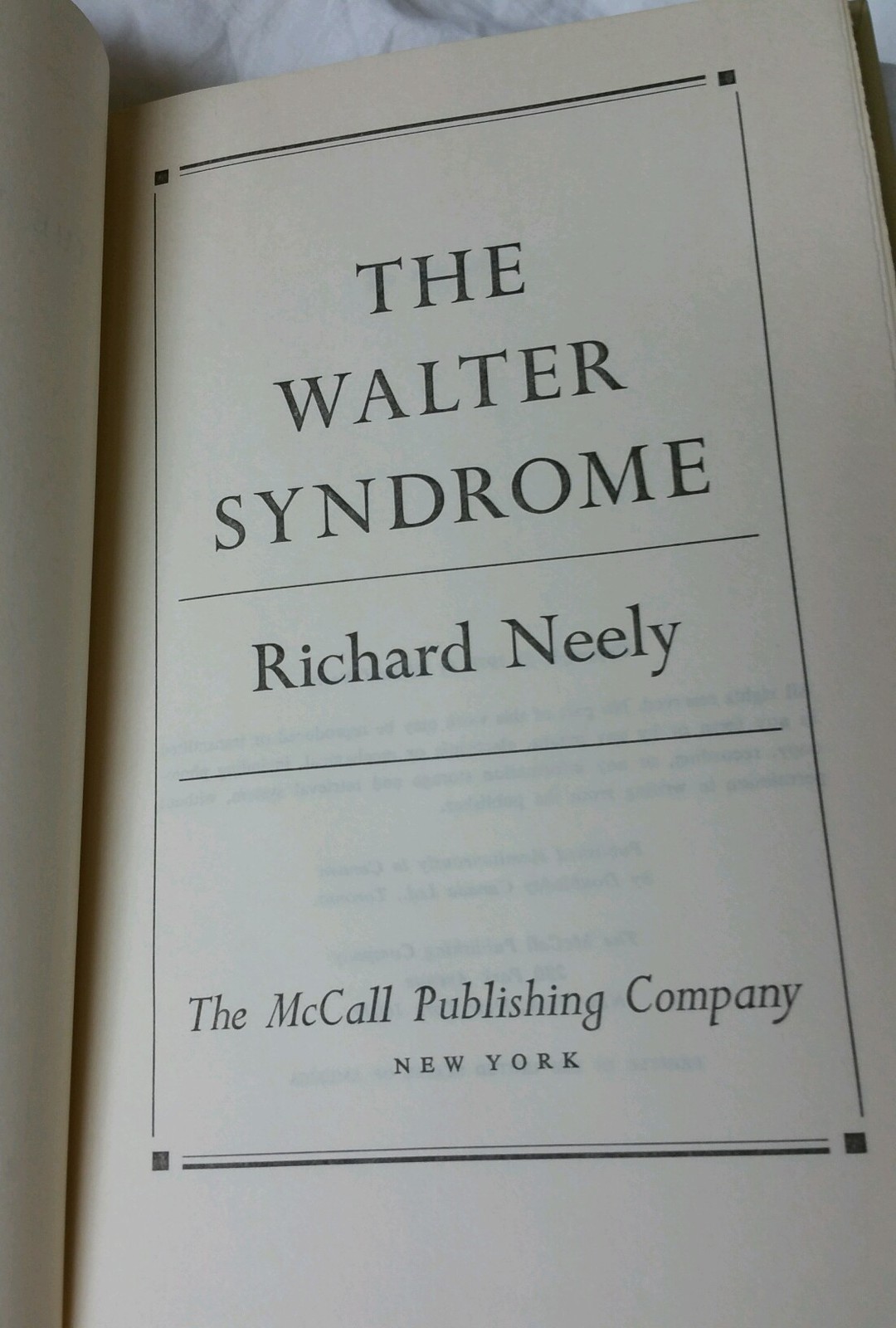 The Walter Syndrome by Richard Neely (1970 Hardcover) - BEST Thriller ...