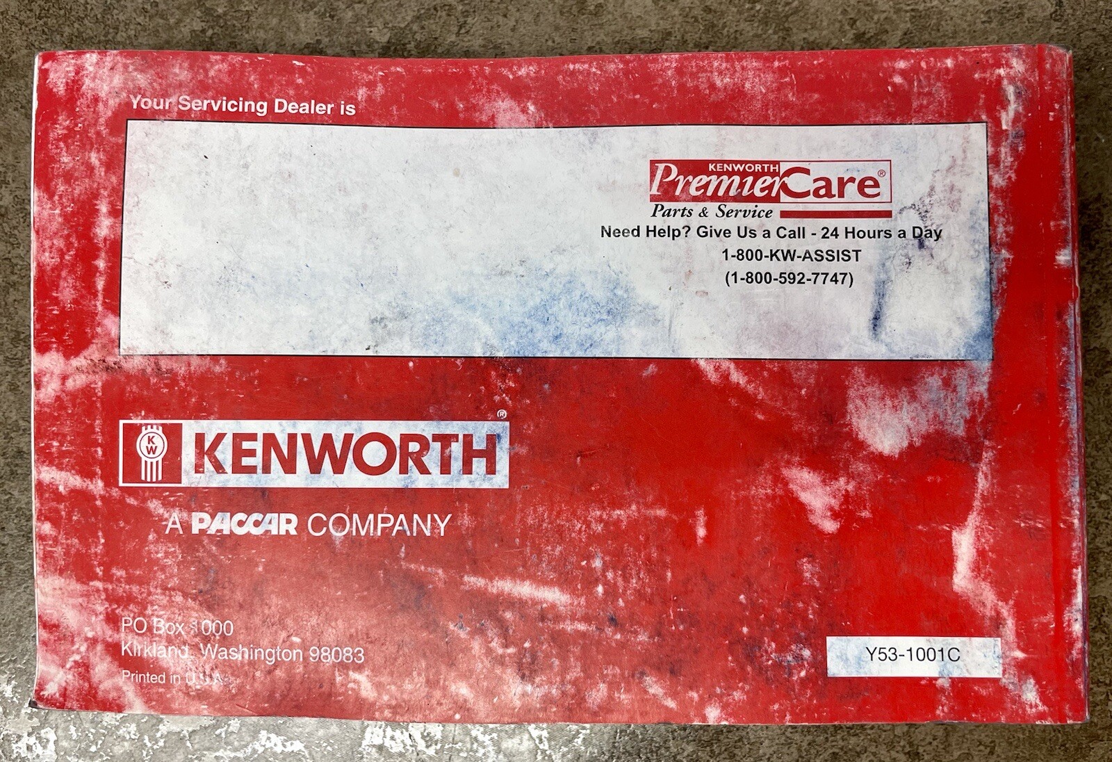 KENWORTH T800 W900 T660 C500 963 OPERATORS MANUAL Y53-1001C TRUCK ...