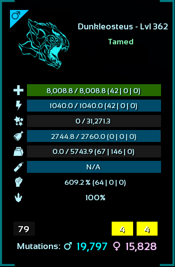 Dunkleosteus TOP STATS ARK🌸 Survival Ascended ASA PVE XBOX/PS/PC ...