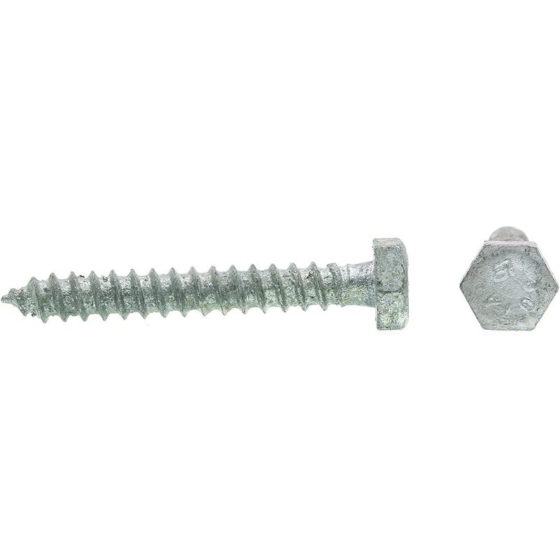 Steel Hex Head Wood Screw Deep Thread Heavy Duty Deck Building Projects ...