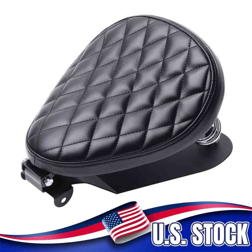 Motorcycle 3" Spring Solo Seat Saddle W/ Base Plate For Yamaha Road ...