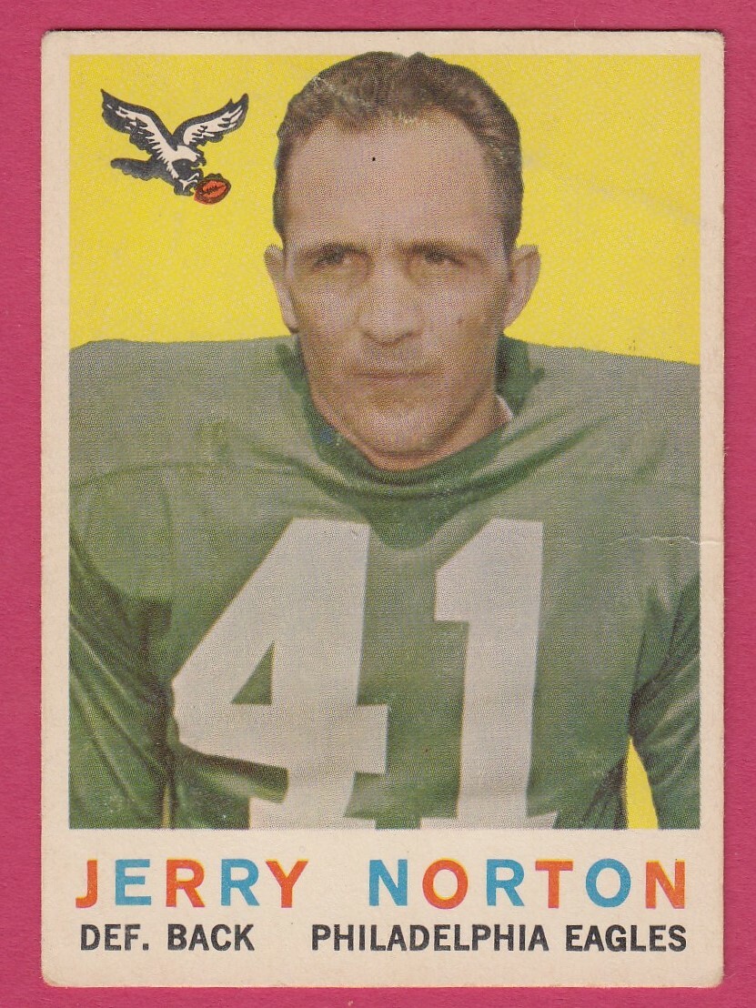 1959 Topps Football # 79 Jerry Norton - Philadelphia Eagles -- Box 708 ...