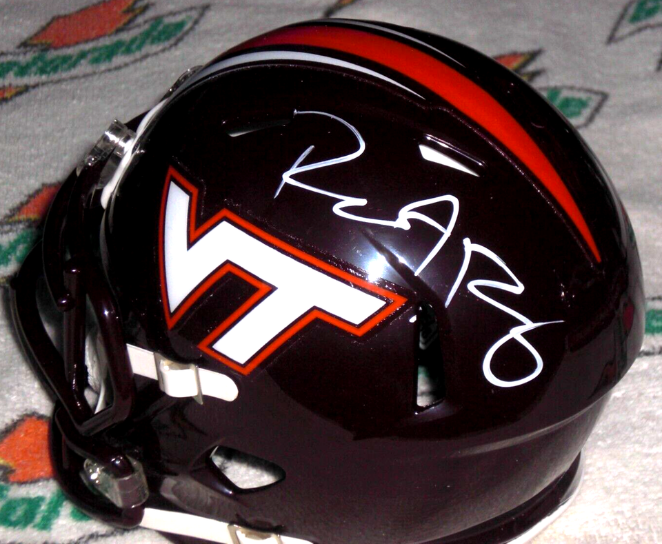 BRENT PRY SIGNED AUTOGRAPHED VIRGINIA TECH HOKIES MINI HELMET - exact ...