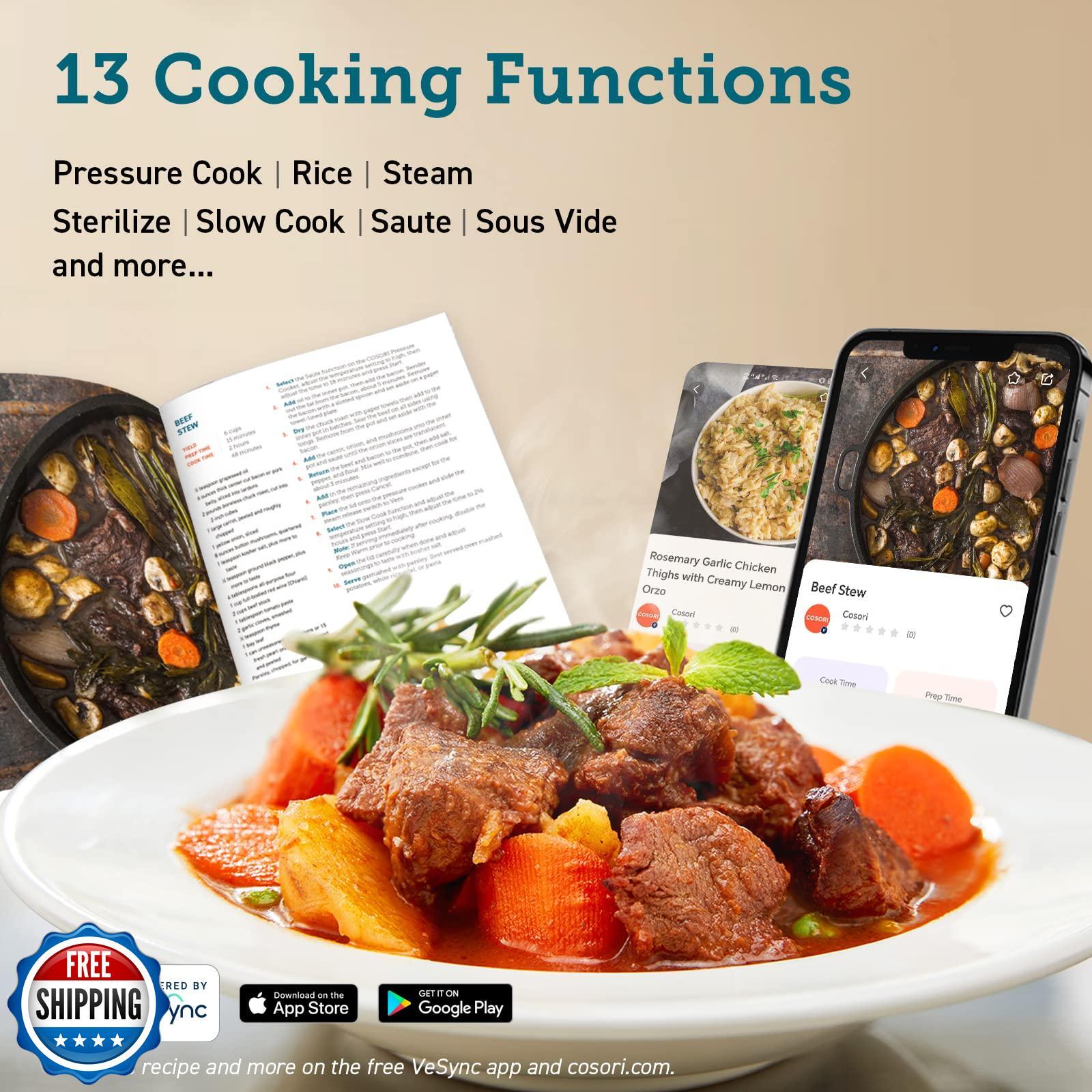 COSORI Pressure Cooker 6 qt, 9-in-1 Instant Multi Kitchen Appliances ...