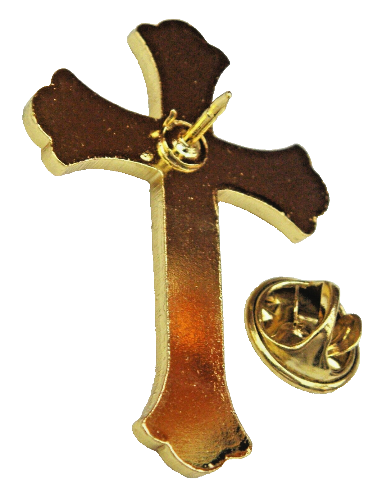 Crucifix Pin Badge Gold Colour | eBay UK