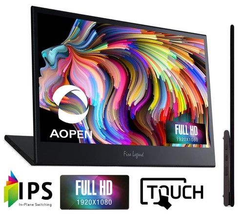 AOPEN Fire Legend Touchscreen 15.6 FHD IPS Portable Monitor Ultra Slim 16PM6QT | eBay