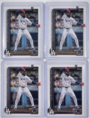 (4) 2025 Topps Series 1 TEOSCAR HERNANDEZ Dancing Dodgers Card #176 ...